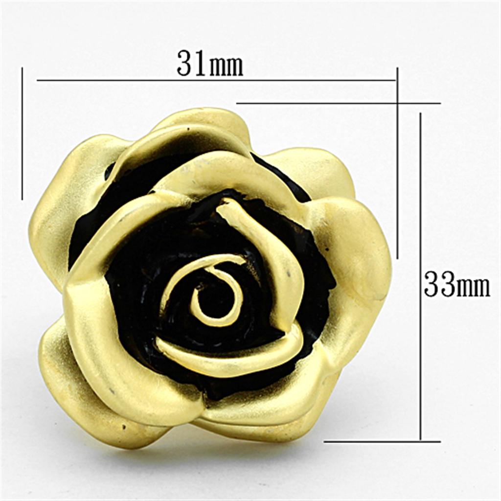 LOA930 Matte Gold Brass Ring with Epoxy in Jet – pidovashop